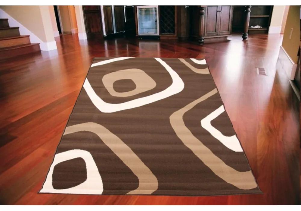 Kusový koberec PP Čtverce hnědý, Velikosti 120x170cm