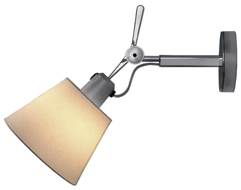 Artemide Tolomeo parete diffusore 18, nástěnné designové svítidlo s vypínačem a pergamenovým stínítkem, 1x42W, prům. 18cm