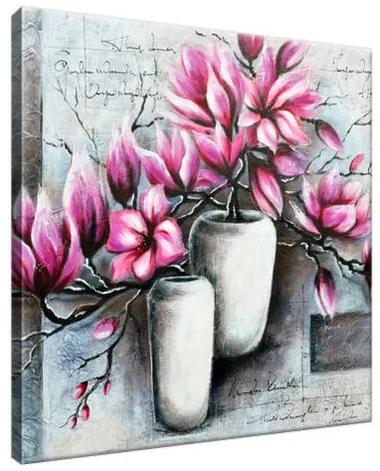 Tištěný obraz Růžové magnolie ve váze 30x30cm 3906A_1AI
