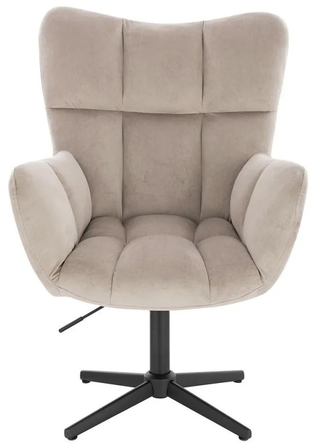 LuxuryForm DESIGN Otočné křeslo AURORA VELUR na černém kříži - latte