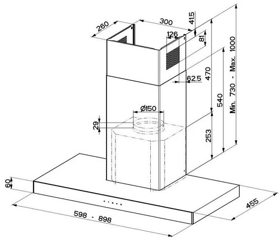 Faber STILOGLASSSMARTX/BKA90 Komínový odsavač par