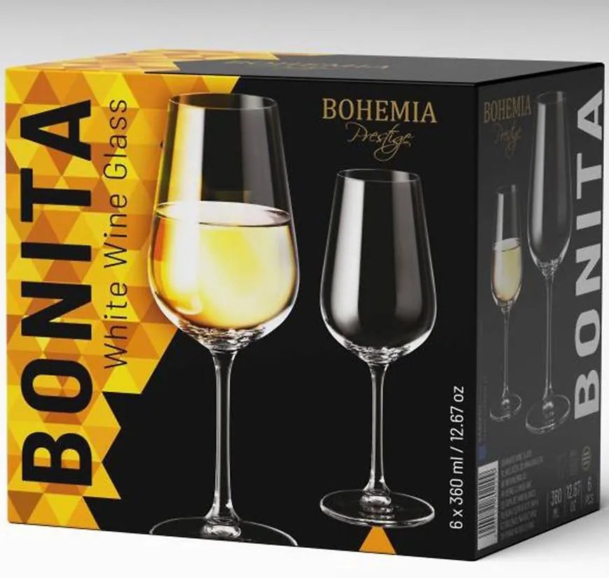 Bohemia prestige bonita sklenička na víno 360ml 6 ks 802299