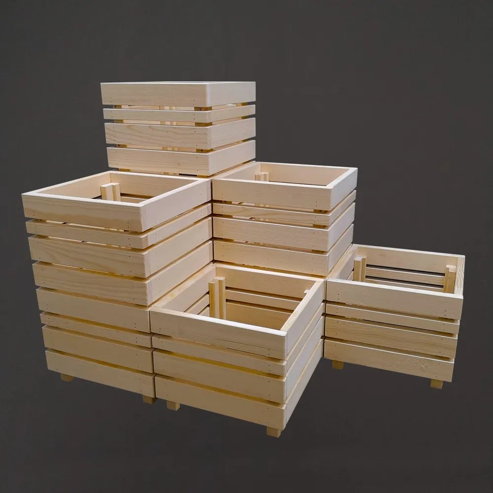 AMADEA Dřevěný designový obal s květináčem, 33,6x33,6x28cm