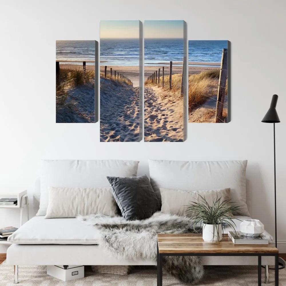 Vícedílný obraz Pláž Severního Moře 3D Nedostatek Nedostatek Přírodní plátno 120x90
