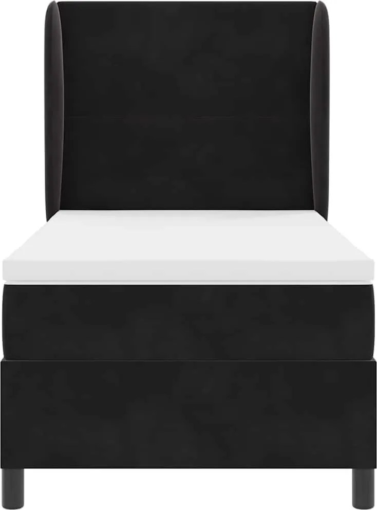 Postel s boxspringem s čelo Černý 200 x 80 cm samet 3340900