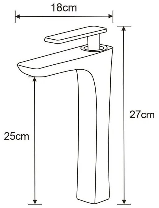 Mexen Indus, vysoká umyvadlová baterie, černá-zlatá, 744610-75