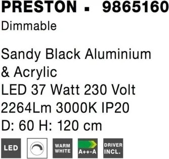 Závěsné LED svítidlo NOVA LUCE PRESTON 35W 3000K 9865160