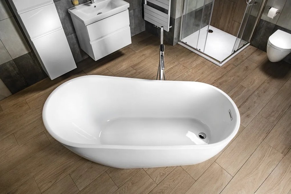 Aqualine Aqualine, TISA volně stojící vana 170x80 cm, bílá, E1780