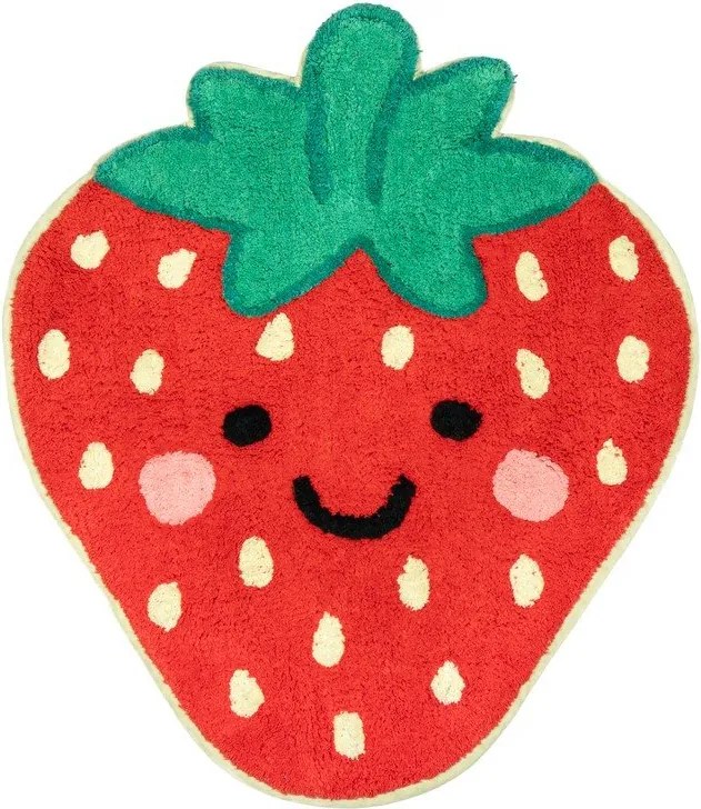 Červený bavlněný dětský koberec 60x52 cm Strawberry – Sass & Belle