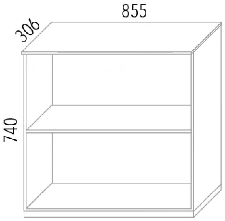 Domestav - DOMINO Skříň k patrové posteli policová hloubka 306 buk cink, mořený