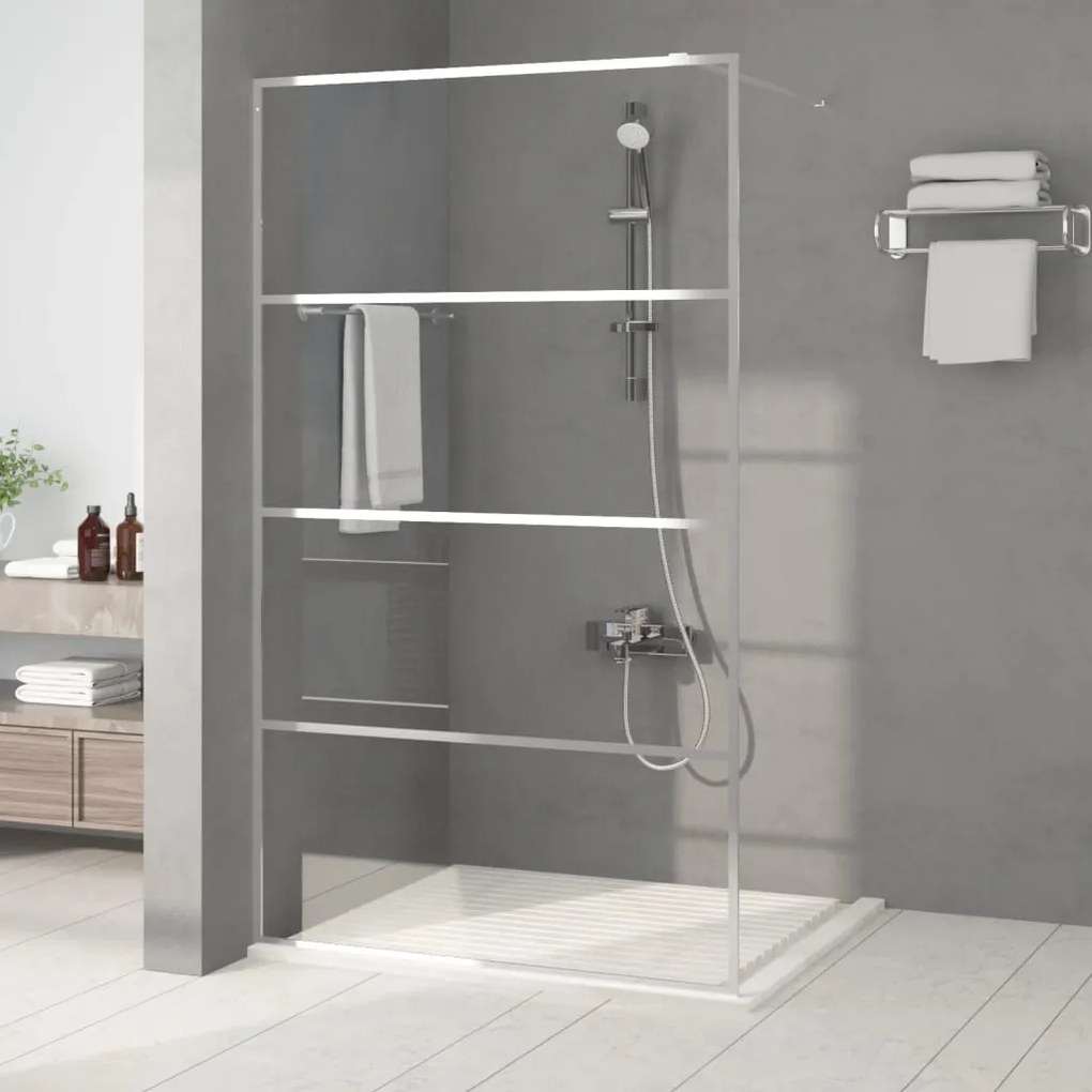 Sprchová zástěna walk-in stříbrná 115 x 195 cm čiré ESG sklo 152138