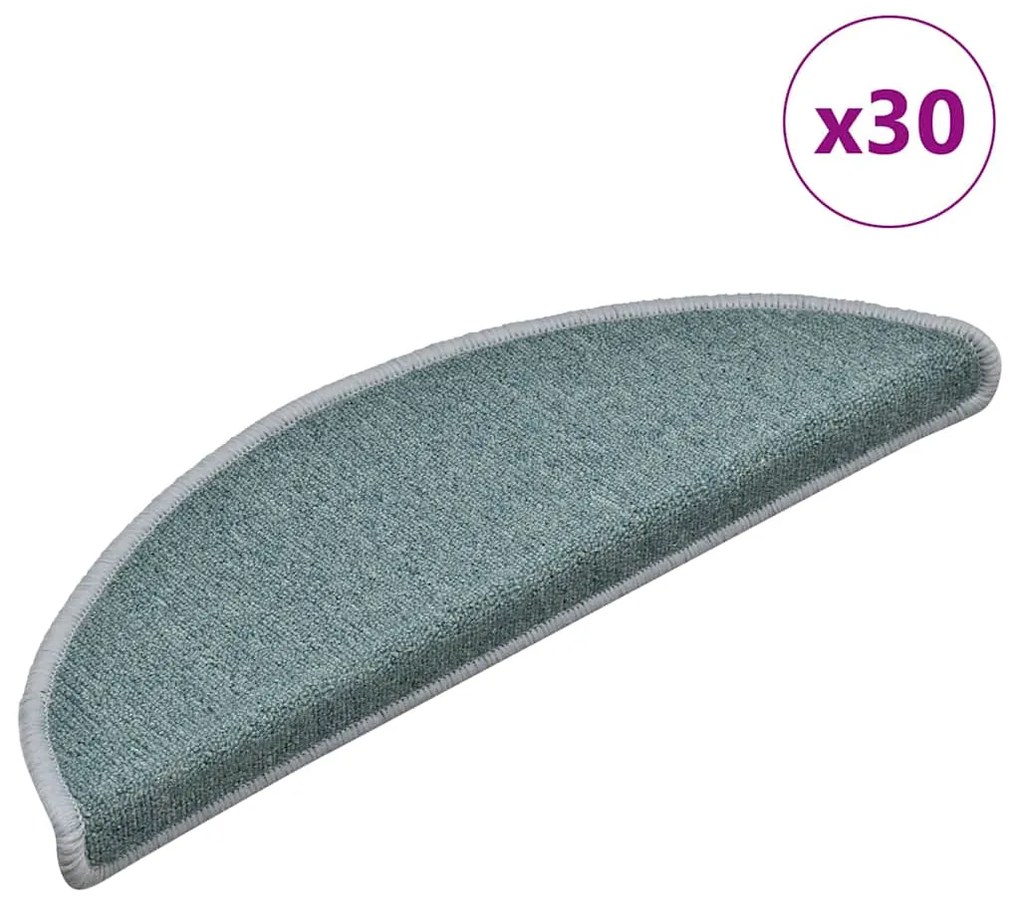 Schodové rohože 30 ks 56 x 17 x 3 cm mořsky modré půlkulaté 3365742