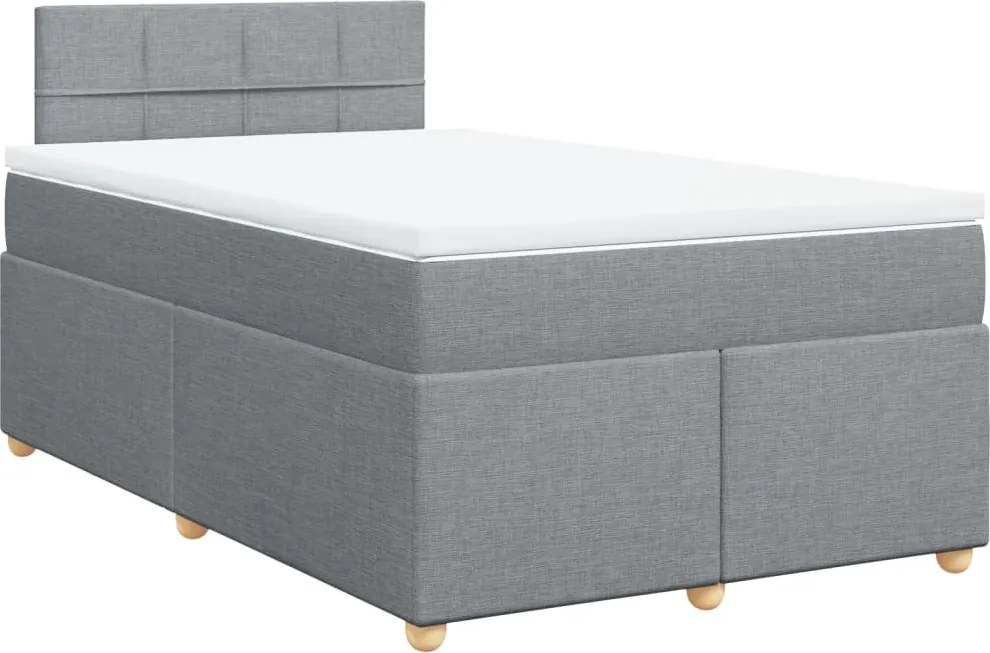 Box spring postel s matrací světle šedá 120 x 200 cm textil 3288947