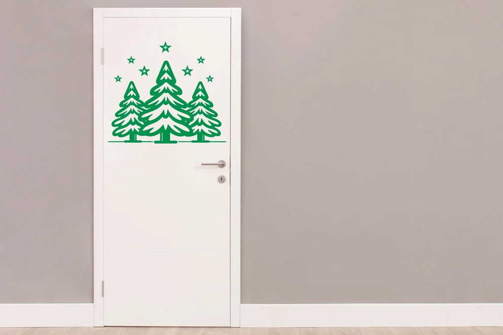 Lepy.cz Samolepka na zeď Stromy - Vánoce Velikost (šířka x výška): 55x47cm, Barevná varianta: Bílá