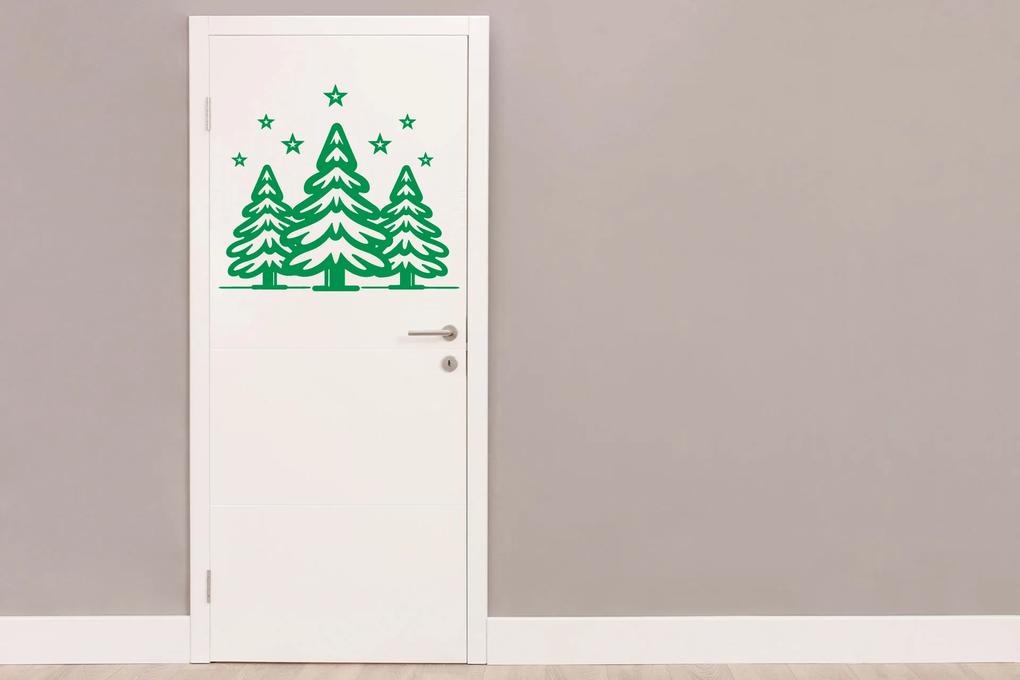 Lepy.cz Samolepka na zeď Stromy - Vánoce Velikost (šířka x výška): 95x81cm, Barevná varianta: Lípová zelená
