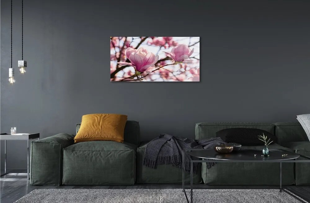 Obraz na skle magnolie strom 100x50 cm