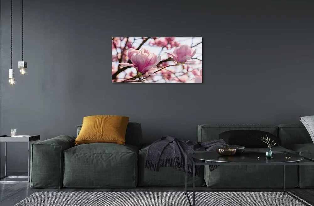 Obraz na skle magnolie strom 125x50 cm