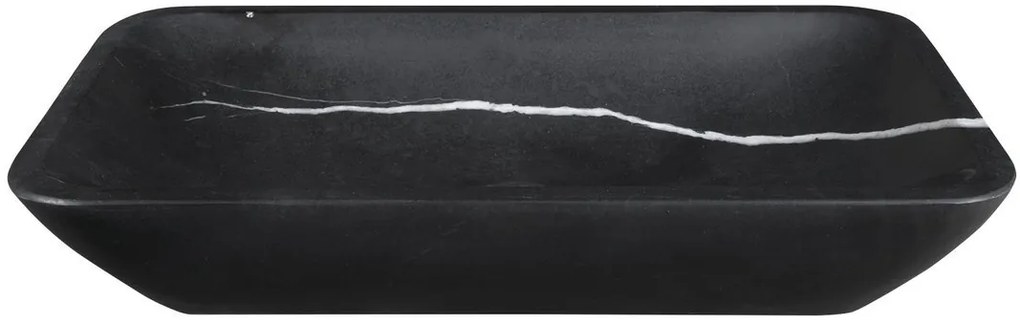 Sapho BLOK kamenné umyvadlo 60 x 11 x 35 cm Marquin černý matný 2401-39