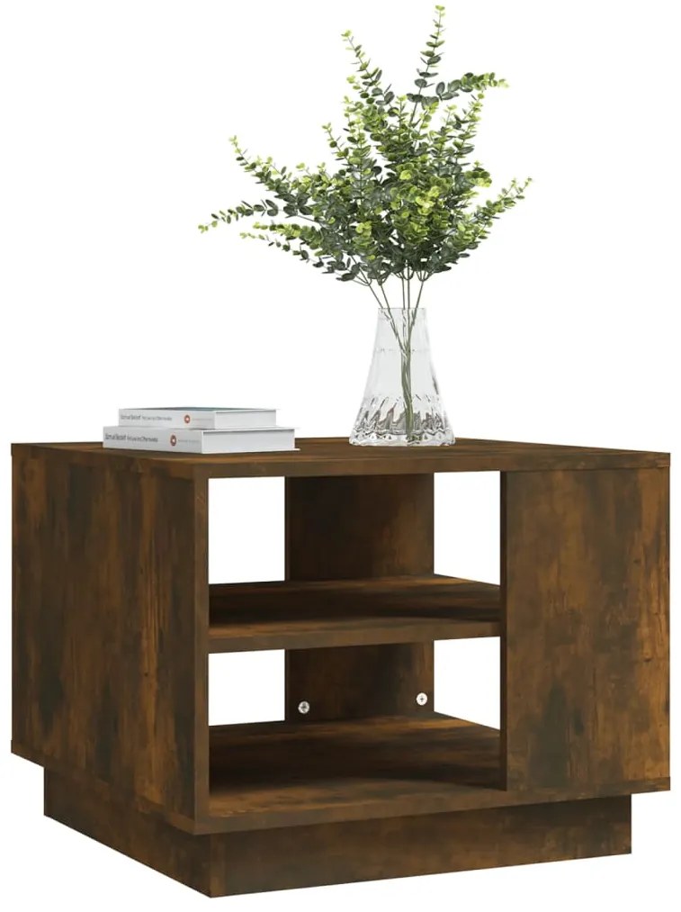 Konferenční stolek kouřový dub 55 x 55 x 43 cm kompozitní dřevo - Default Title