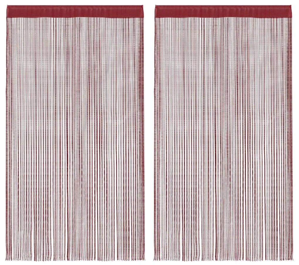 Provázkové záclony, 2 ks, 140x250 cm, vínová 132409