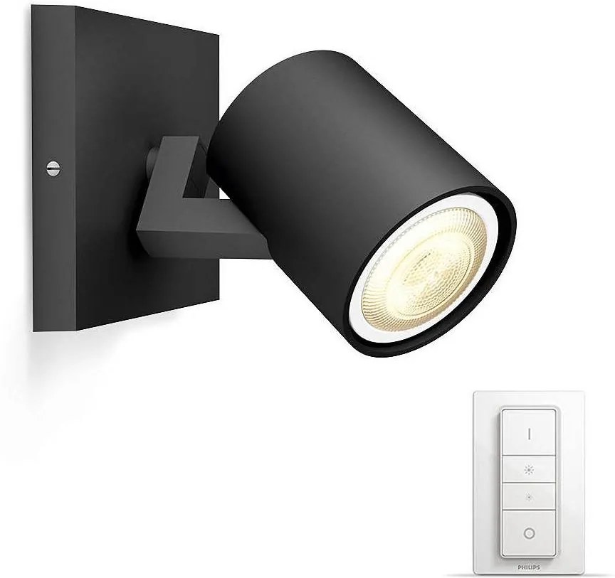 LED bodové stropní / nástěnné osvětlení Hue White Ambiance RUNNER, černé / Philips Hue Philips Hue Runner 5309030P7
