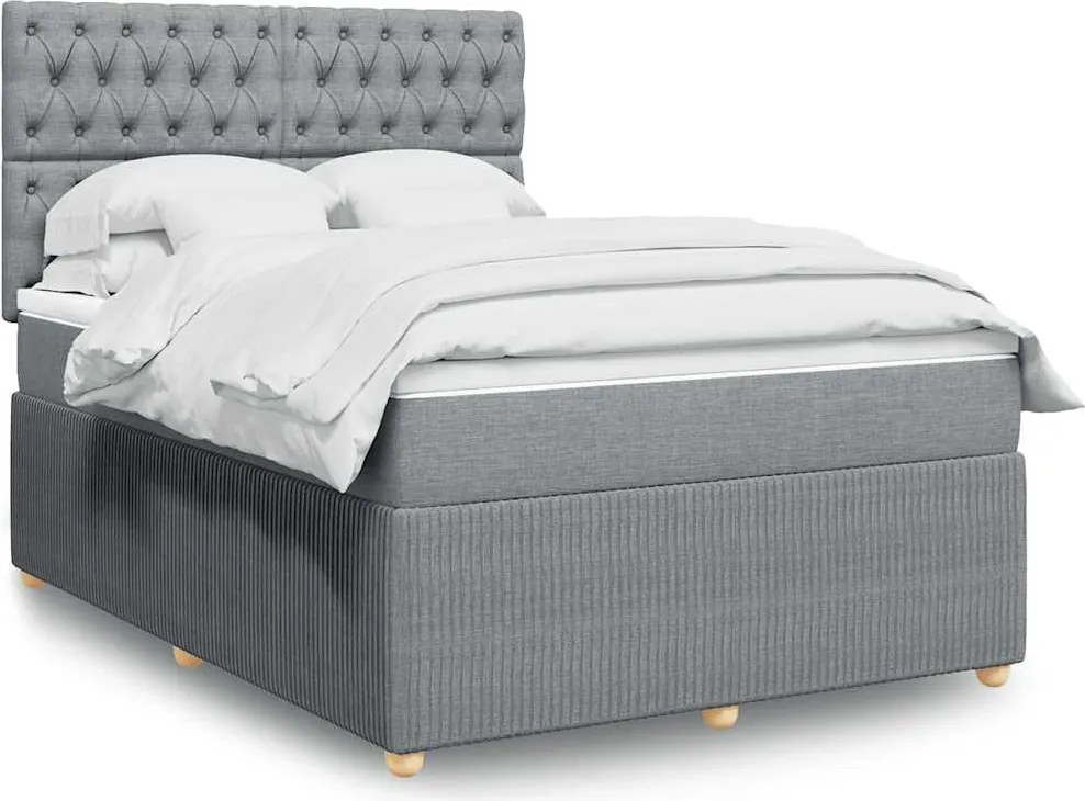 Box spring postel s matrací světle šedá 160 x 200 cm textil 3294414