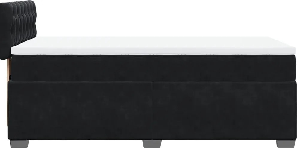 Box spring postel s matrací černá 100x200 cm samet 3288542
