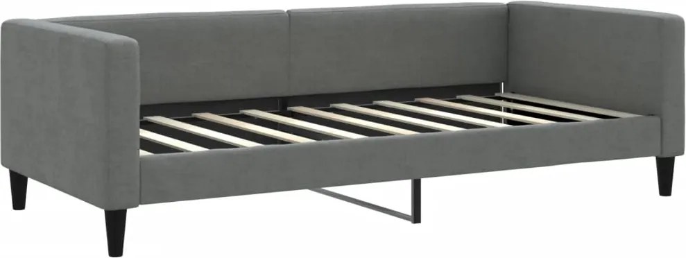 Válenda s přistýlkou a zásuvkami tmavě šedá 90 x 190 cm textil 3196643