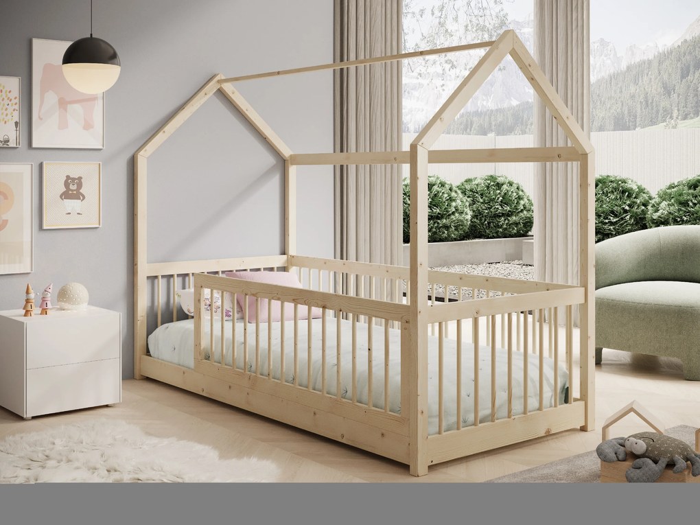 ADRK Furniture Postel Domek Graja s matrací CH-GRA-P-200-M