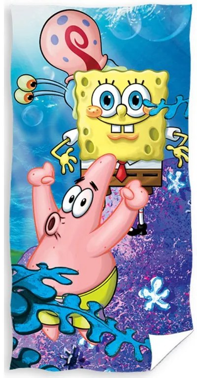 Dětská osuška Sponge Bob Hrátky s Garym 70x140 cm