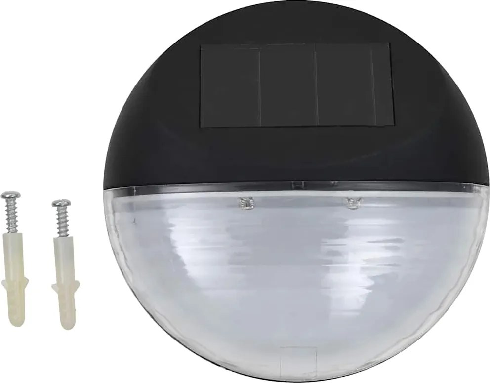 Zahradní nástěnné solární lampy LED 24 ks kulaté černé 277139