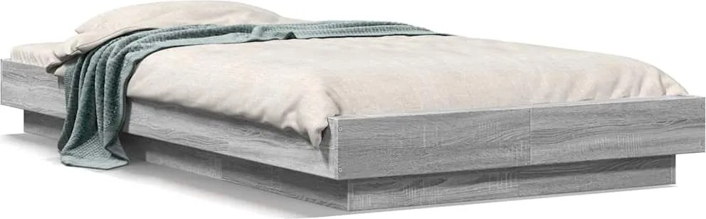 Rám postele s LED osvětlením šedý sonoma 75 x 190 cm kompozit 3281159