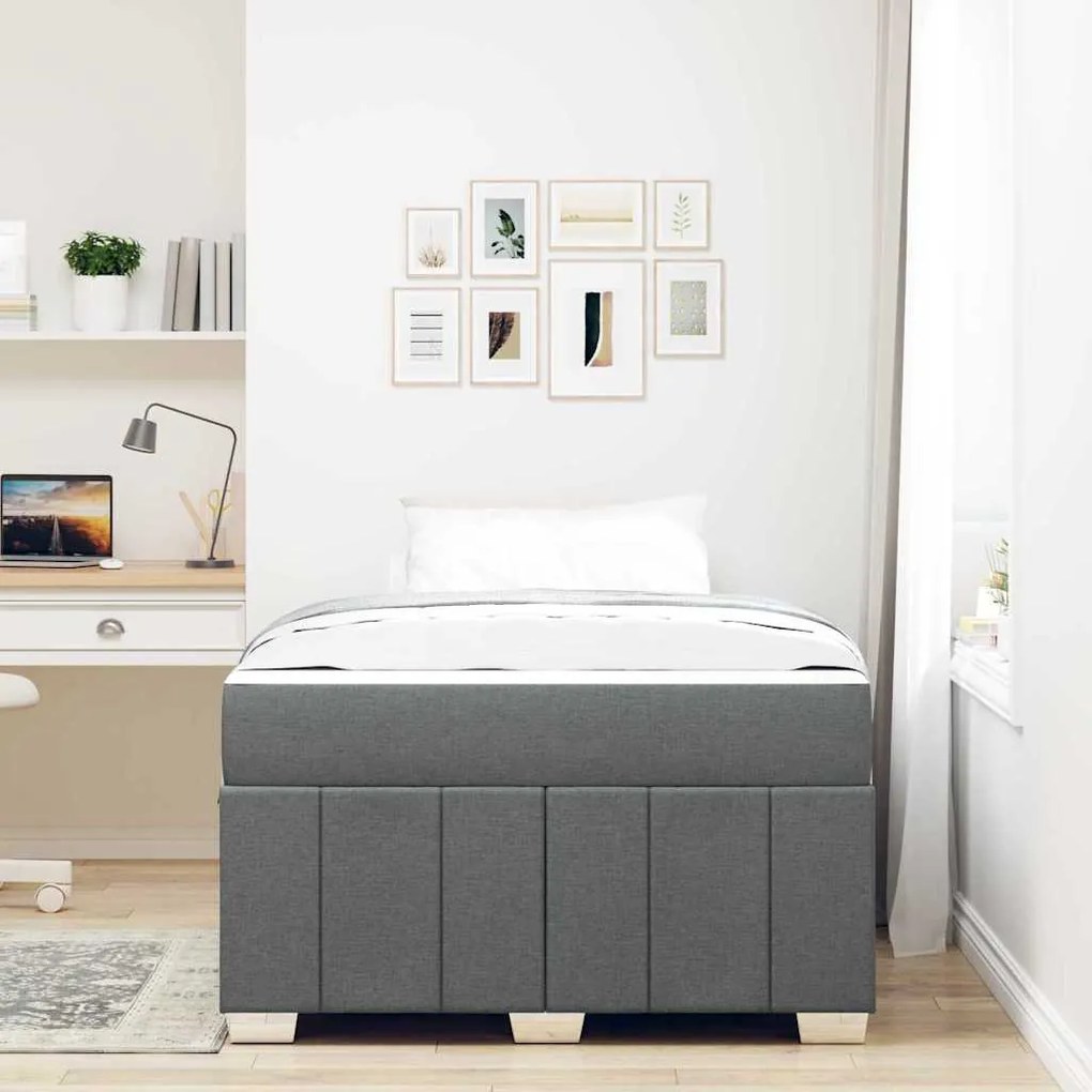Rám postele s matrací Tmavě šedá 120 x 200 cm textil 3398280