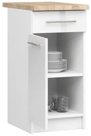 Kuchyňská skříňka OLIVIA S40 SZ1 - bílá/bílý lesk