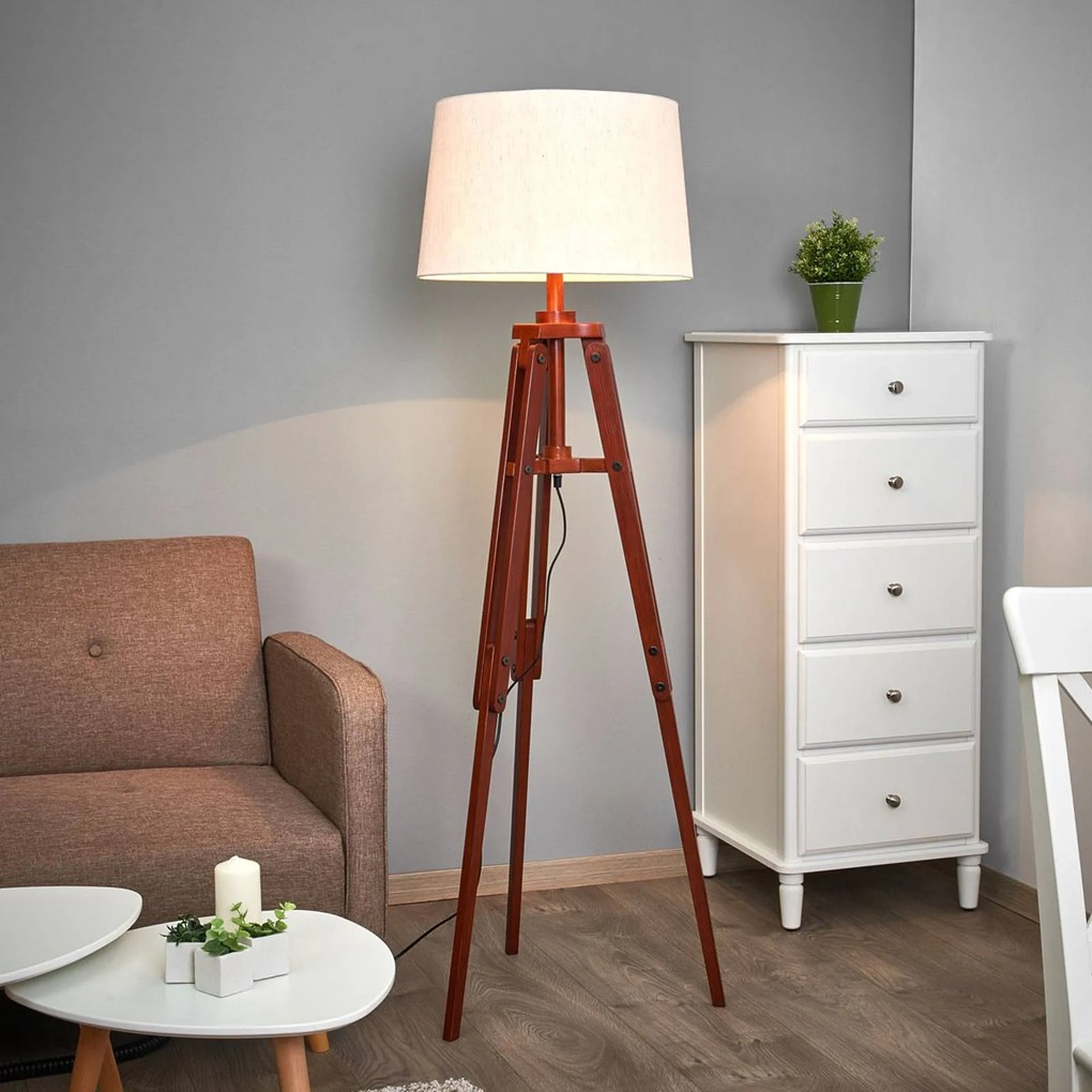 Stativová stojací lampa Marvin dřevo, výška 158 cm