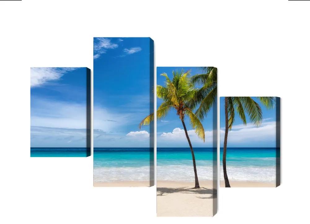 Vícedílný obraz Karibská Pláž 3D Nedostatek Nedostatek Plátno Canvas 120x75