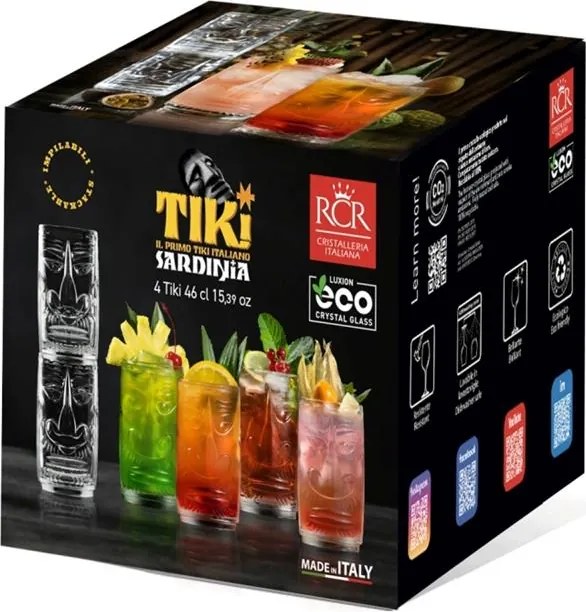 RCR SKLENICE NA VODU TIKI SARDINIA 450ML SADA 4 KS