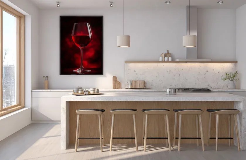 Sklenka vášně - obraz - Elegantní červené víno v luxusním stylu 13 - 40 x 50 cm - 499 Kč