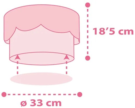 Dalber 61236S - Dětské stropní svítidlo MOON 2xE27/60W/230V růžová