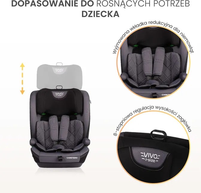 CARETERO autosedačka VIVO I-SIZE GRAPHITE (76-150)