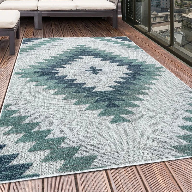 Ayyildiz, Kusový koberec Bahama 5154 Blue – na ven i na doma, 80x250, modrá, chodba / předsíň