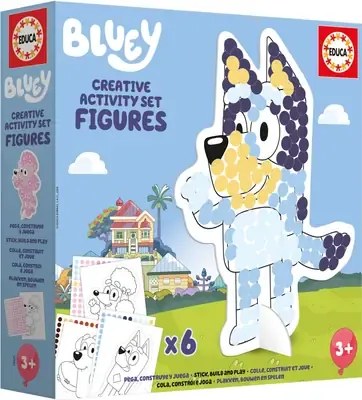 EDUCA Kreativní sada Bluey / 6 kartonových panelů / 100+ samolepek / 3