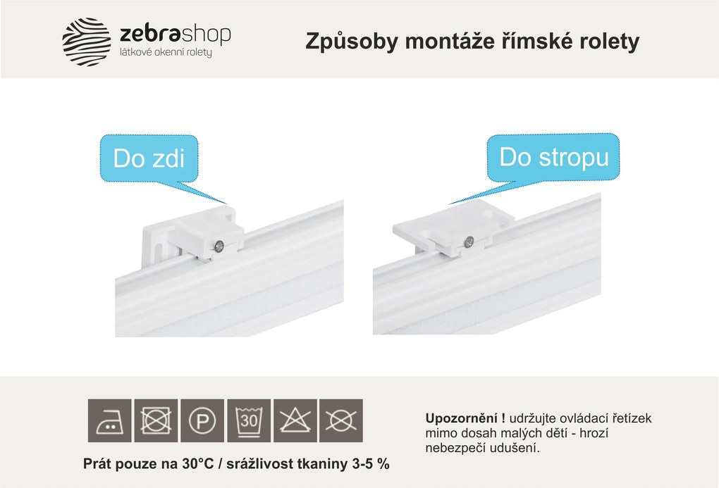 ZEBRA Shop ROLETA ŘÍMSKÁ VZOR / EF 03 Výška: 100, Šířka: 80, Strana ovládání: vpravo