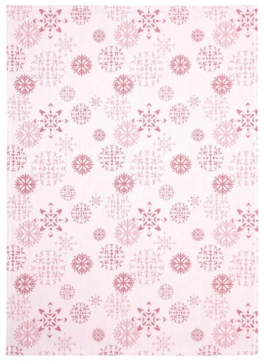 SCANquilt utěrka DESIGN vločky červená 50 x 70 cm