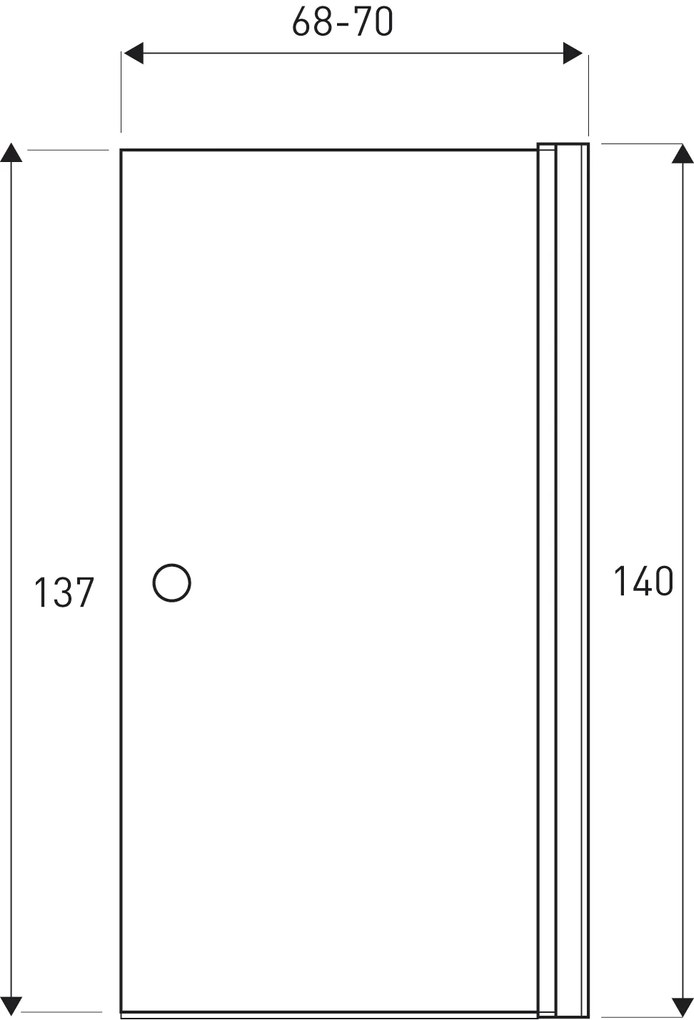 Novoterm Jednodílná vanová zástěna NV-Cristal 4 70x140, chrom/grafit