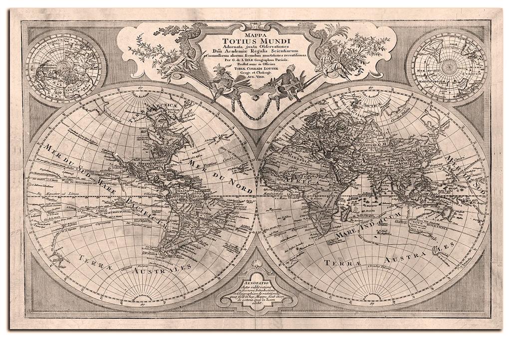 Obraz na plátně - Mapa antického světa 1101FA (75x50 cm)