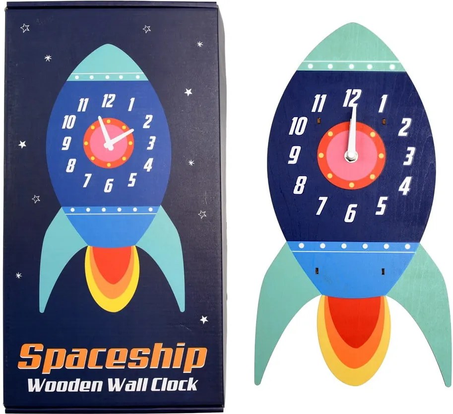 Dětské nástěnné hodiny ze dřeva Rex London Spaceship