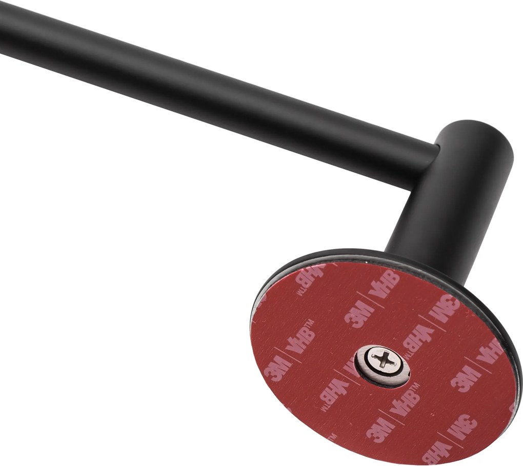 Tutumi Rea, koupelnový držák na ručníky 60cm 3M 322221A, černá matná, REA-77029