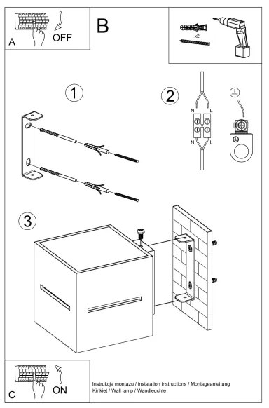 Sollux SL.0205 - Nástěnné svítidlo LOBO 1xG9/40W/230V šedá