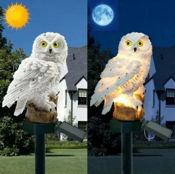GGV LED solární zahradní lampa - sovička, 14 cm